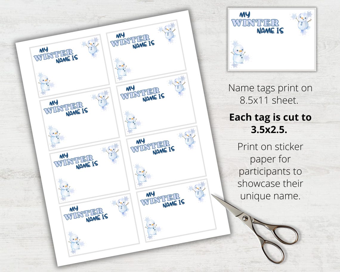 Winter Name Game Printable, What's Your Winter Name Game, Name ...