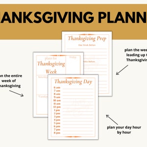 Thanksgiving Planner Printable, Holiday Planner, Holiday Meal Planner ...
