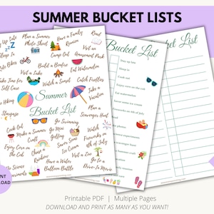 Seasonal Bucket List Bundle Bucket Lists for Fall Winter - Etsy