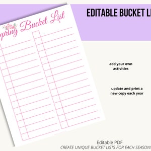 Seasonal Bucket List Bundle, Bucket Lists for Fall, Winter, Spring ...