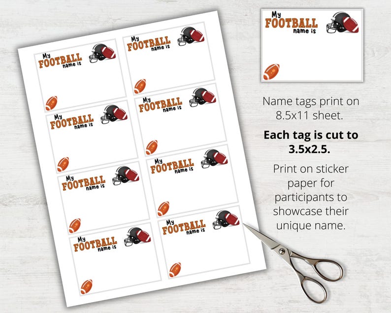 Football Name Game Printable, What's Your Football Name Game, Name ...