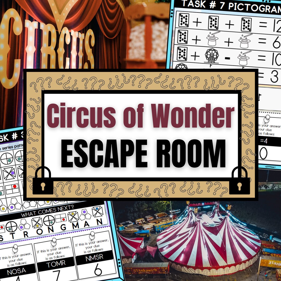 Circus Party Escape Room for Kids, Printable Escape Room Kit, Escape ...