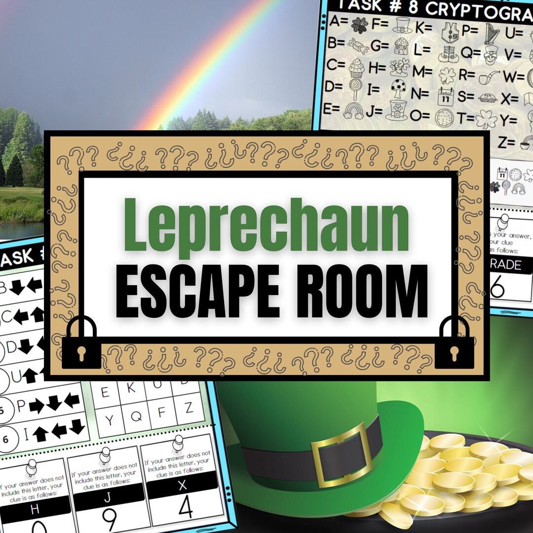 Printable Escape Room for Kids, St Patricks Day Escape Room Kit, Escape ...