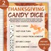 Thanksgiving Candy Dice Game for Kids, Thanksgiving Games, Thanksgiving ...