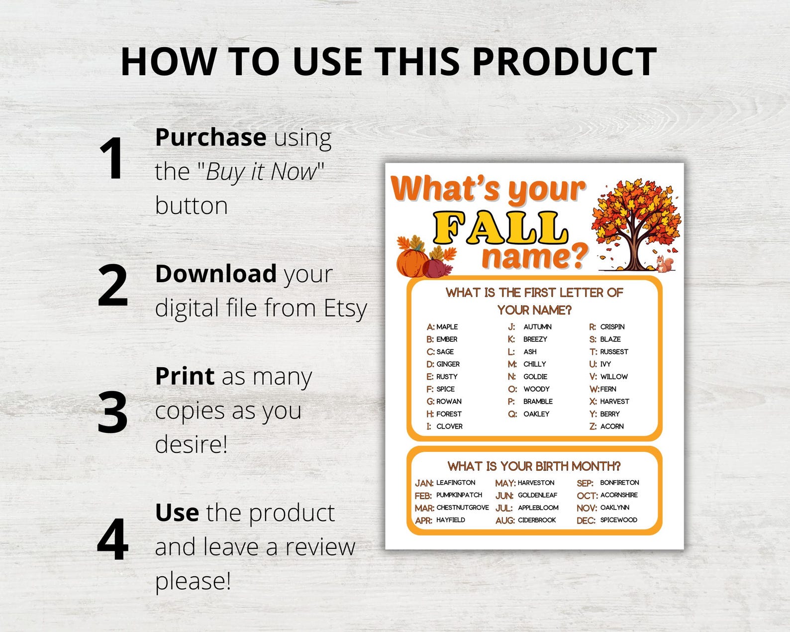 Fall Name Game Printable, What's Your Fall Name Game, Name Generator ...