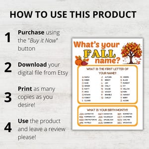 Fall Name Game Printable, What's Your Fall Name Game, Name Generator ...