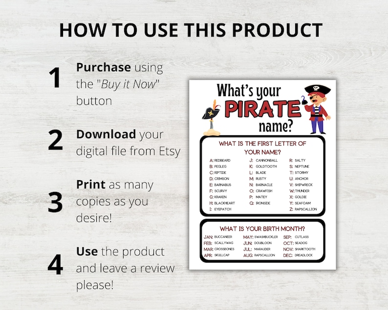Pirate Name Game Printable, What's Your Pirate Name Game, Name ...