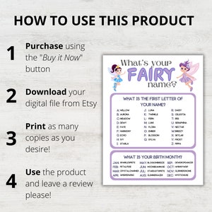 Fairy Name Game Printable, What's Your Fairy Name Game, Name Generator ...