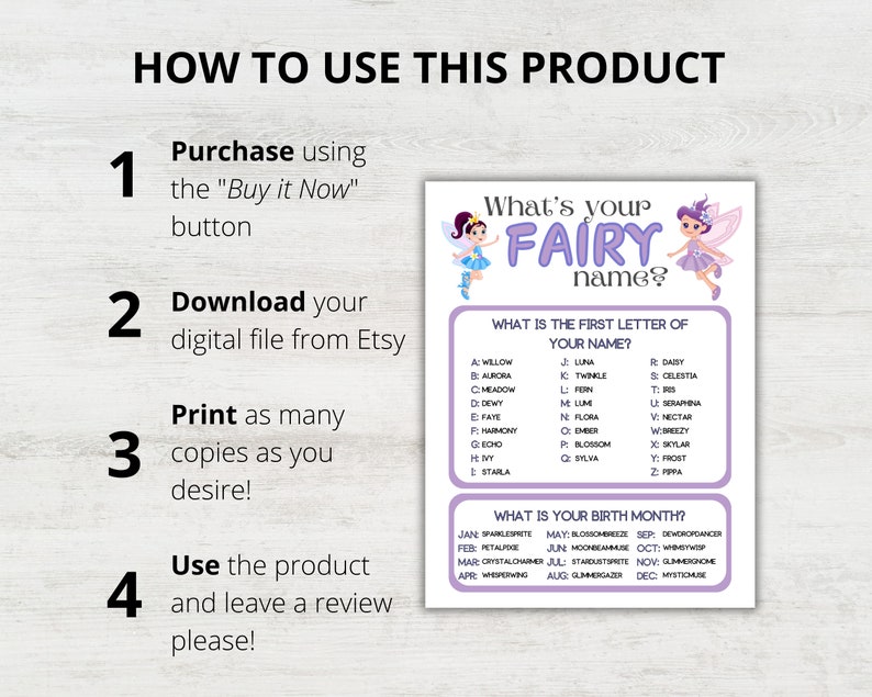 Fairy Name Game Printable, What's Your Fairy Name Game, Name Generator ...