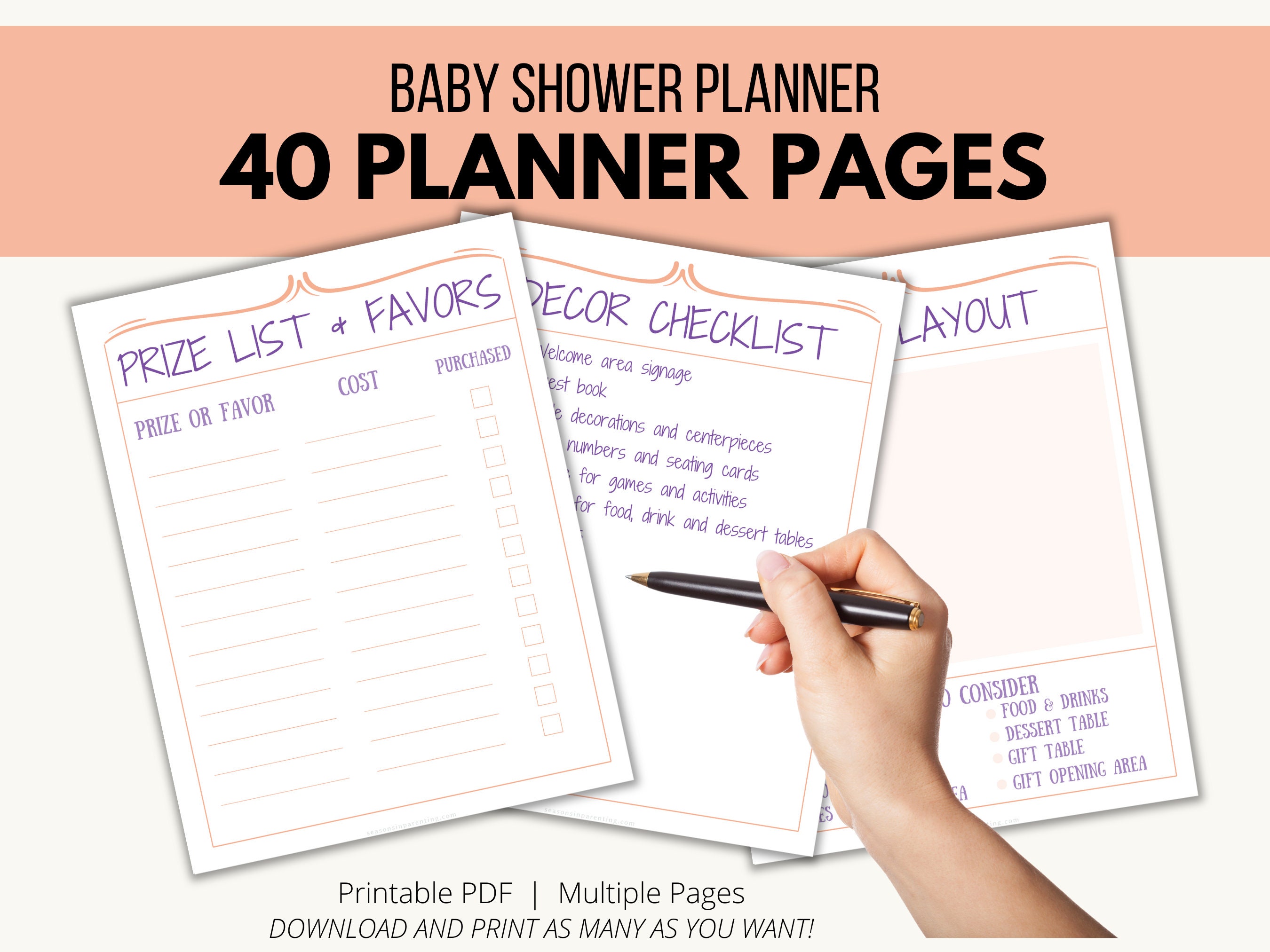 Baby Shower Planner, Baby Shower Schedule, Event Planner, Baby Shower ...