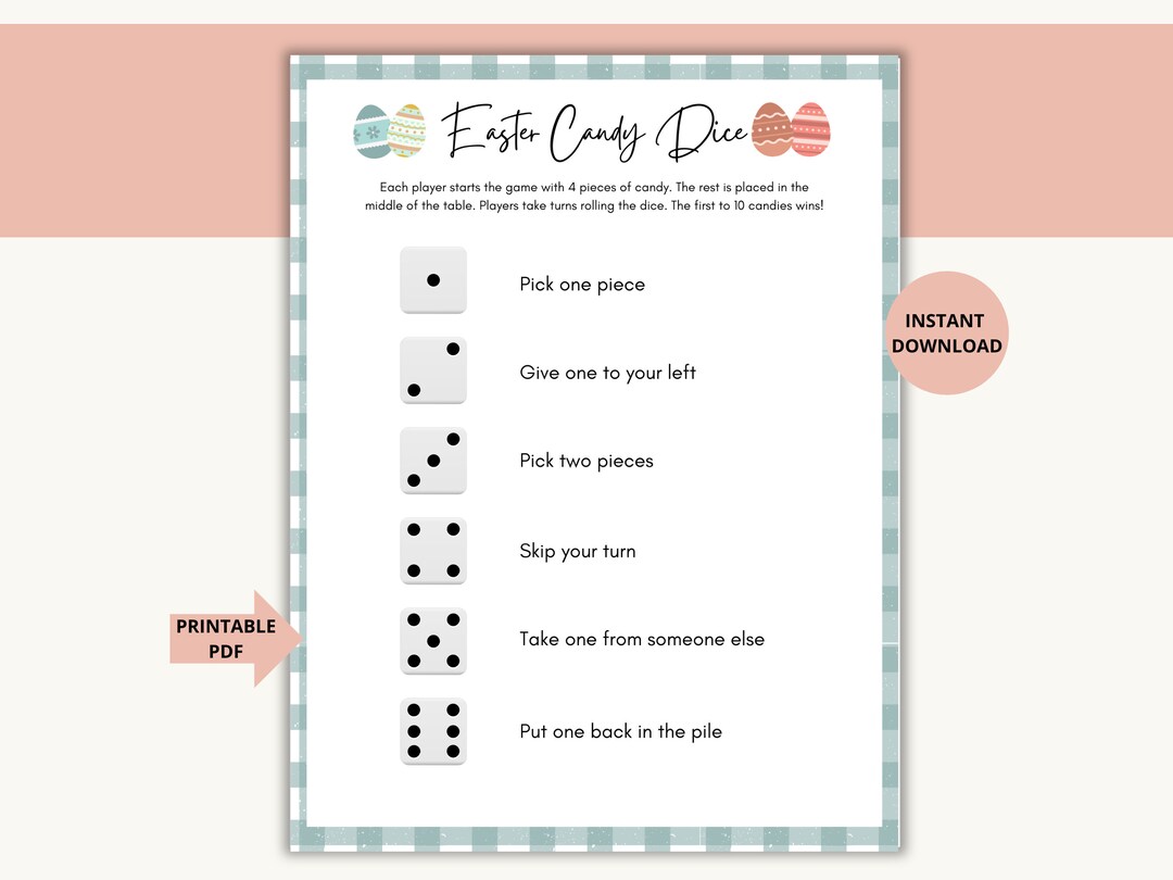 Easter Candy Dice Game, Easter Dice Game, Easter Game, Classroom Games ...