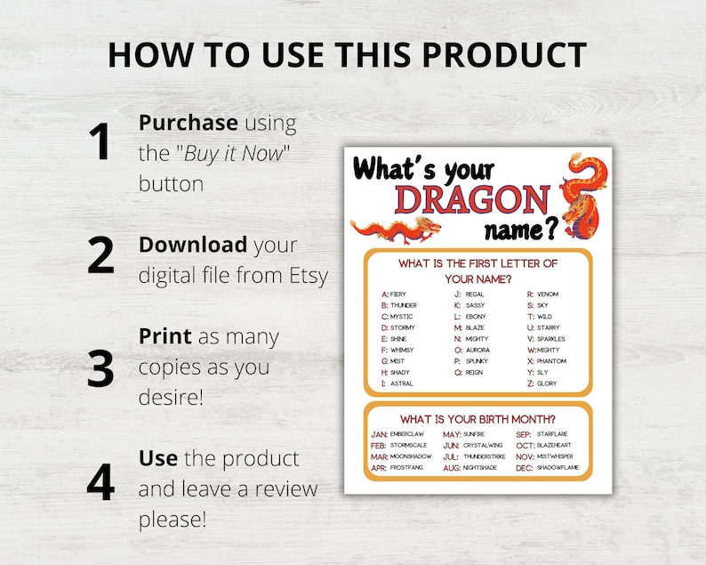 Dragon Name Game Printable, What's Your Dragon Name Game, Name ...
