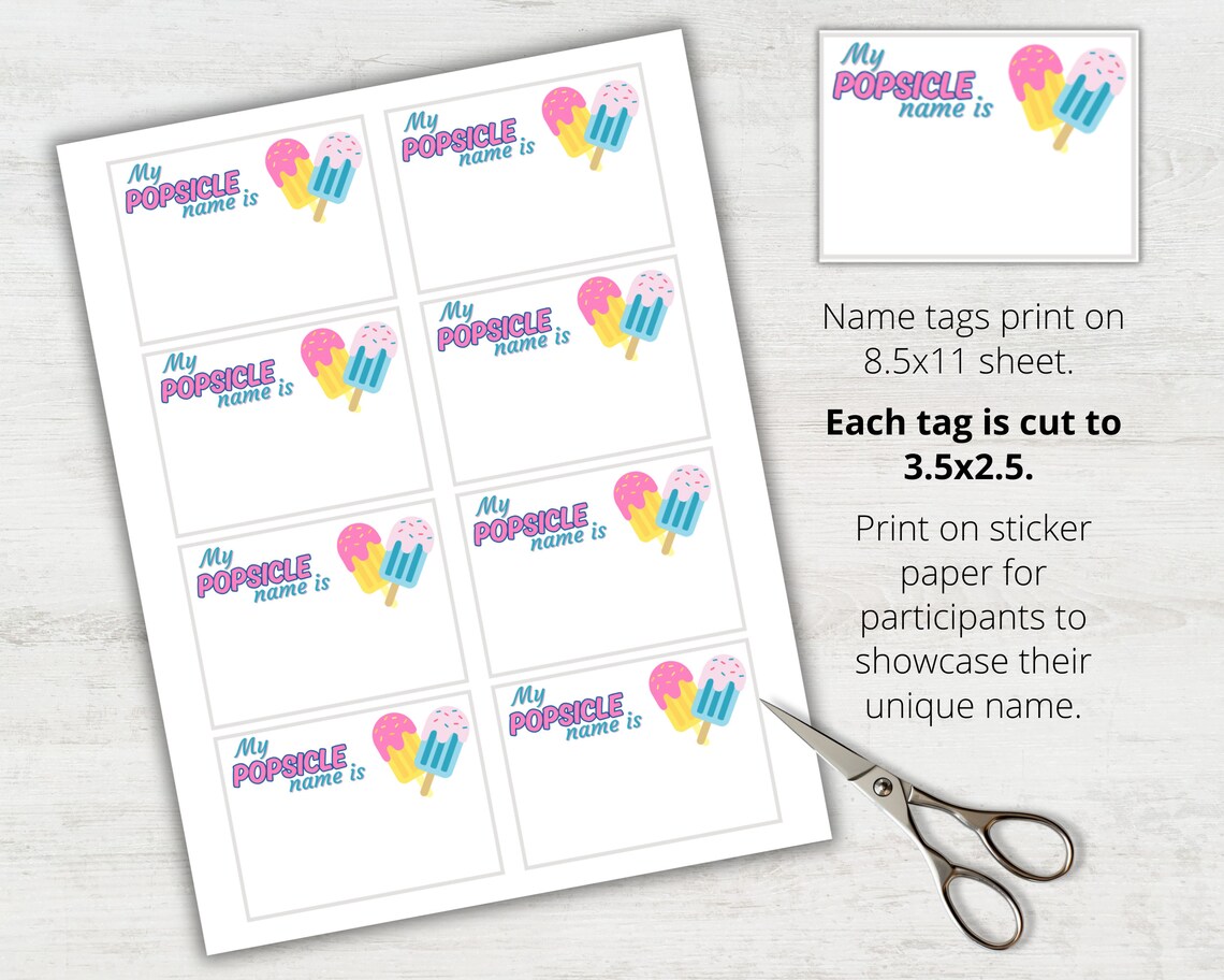 Popsicle Name Game Printable, What's Your Popsicle Name Game, Name ...