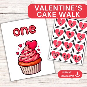 Valentine's Day Cake Walk Numbers, Cake Walk Game, Cake Walk Signs ...