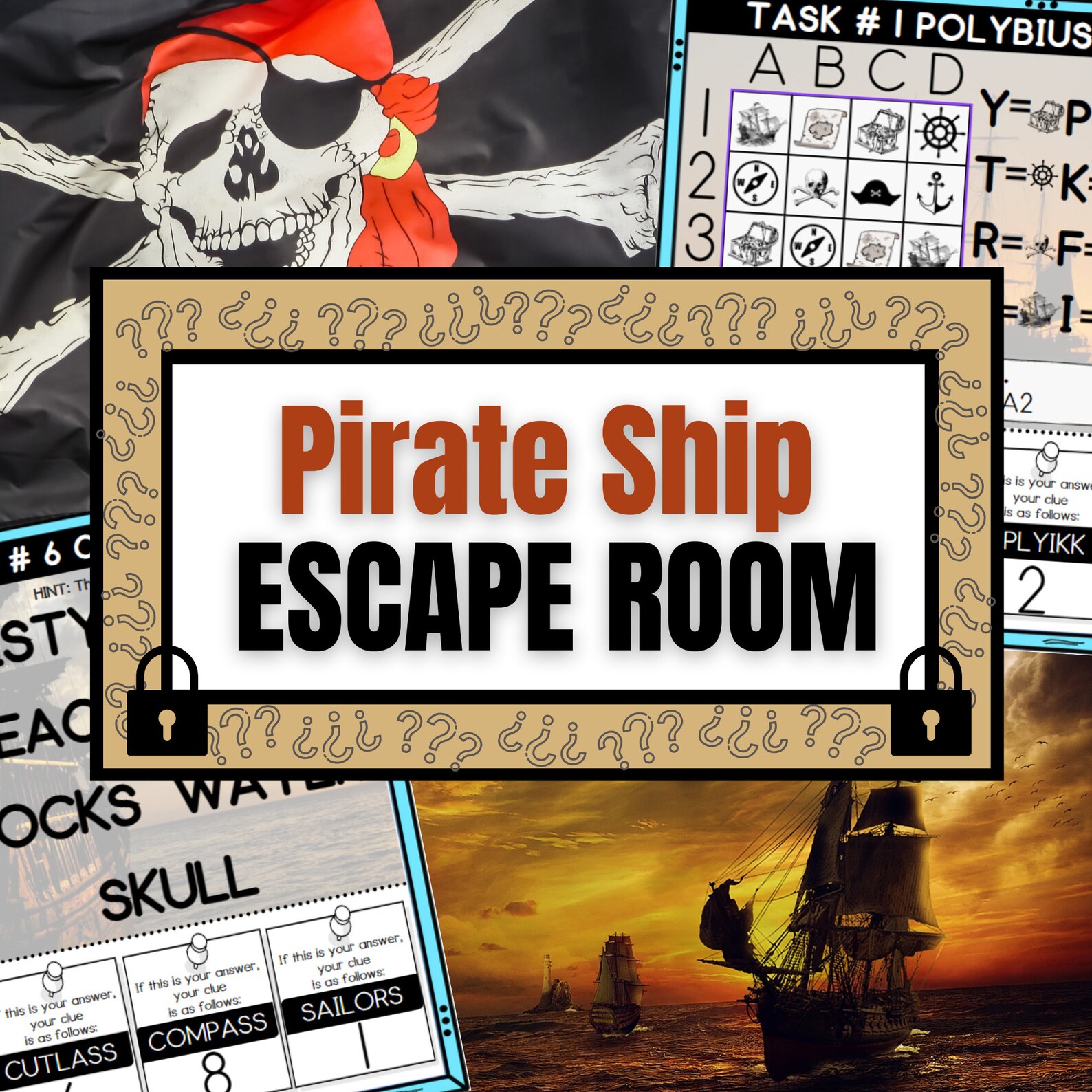 Pirate Ship Escape Room for Kids, Printable Escape Room Kit, Escape ...