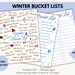 Winter Bucket List Bundle, Printable Kids Activities, Family Bucket ...