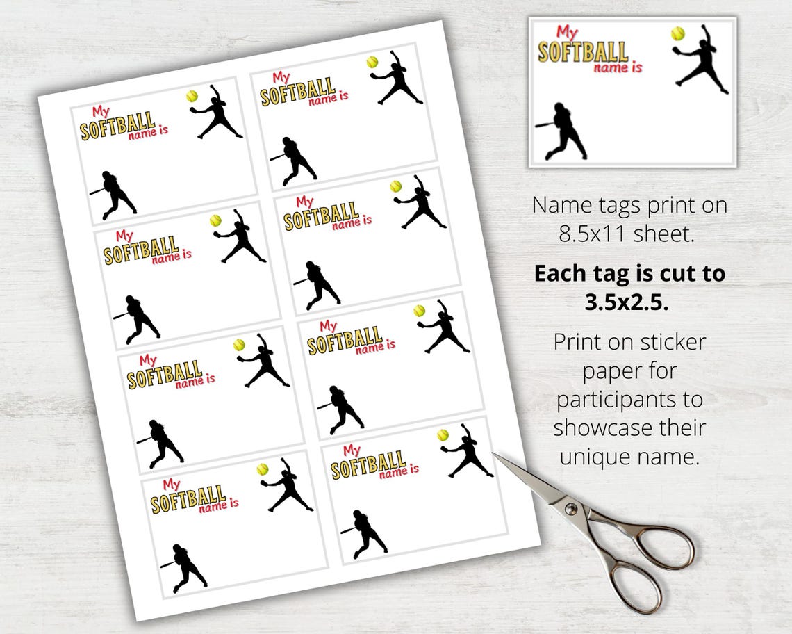 Softball Name Game Printable, What's Your Softball Name Game, Name ...
