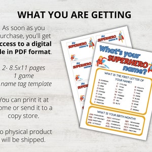 Superhero Name Game Printable, What's Your Superhero Name Game, Name ...