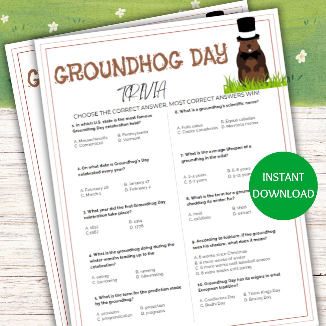 Groundhog Day Trivia Games for Kids, Trivia Questions, Groundhog ...