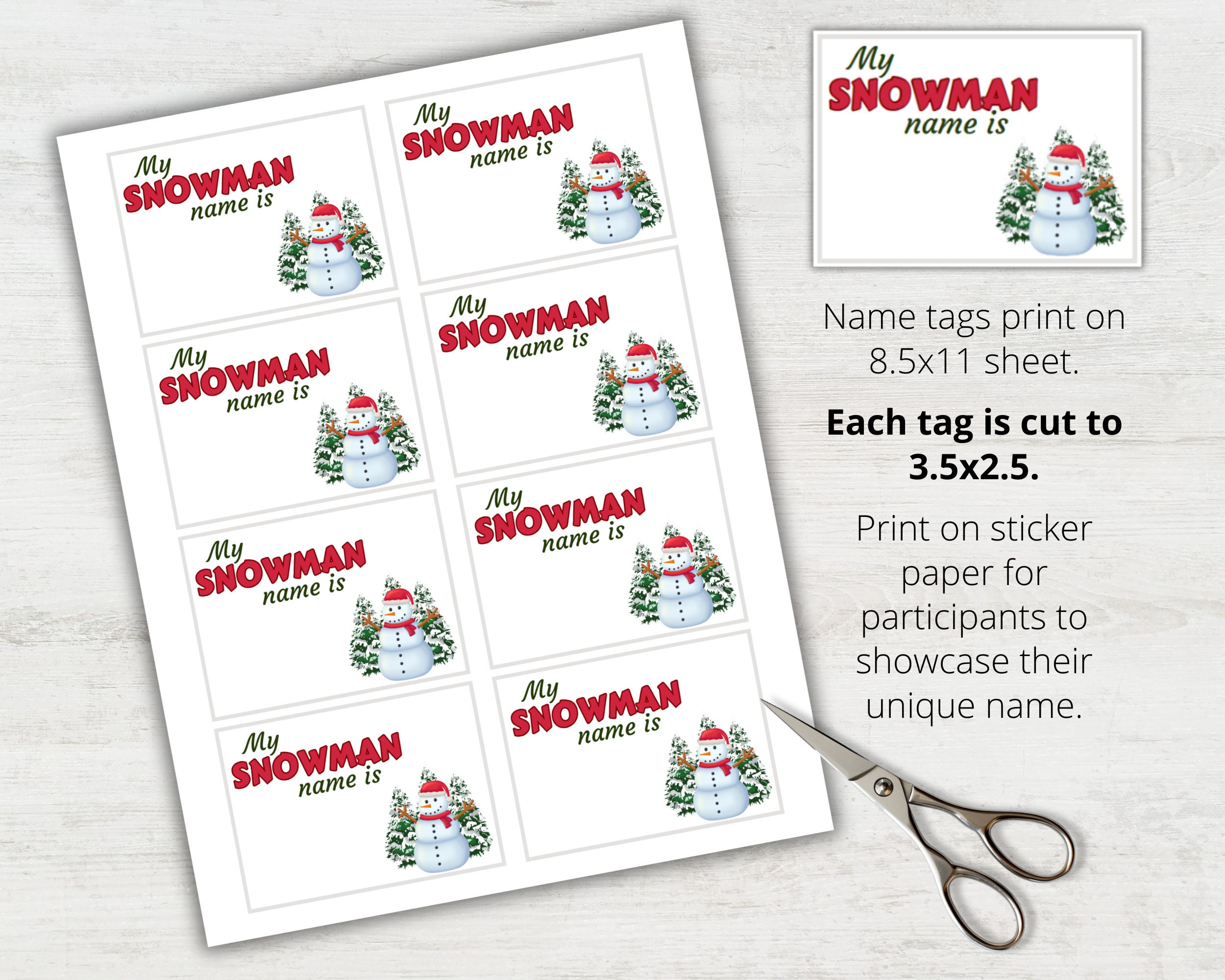 Snowman Name Game Printable, What's Your Snowman Name Game, Name ...