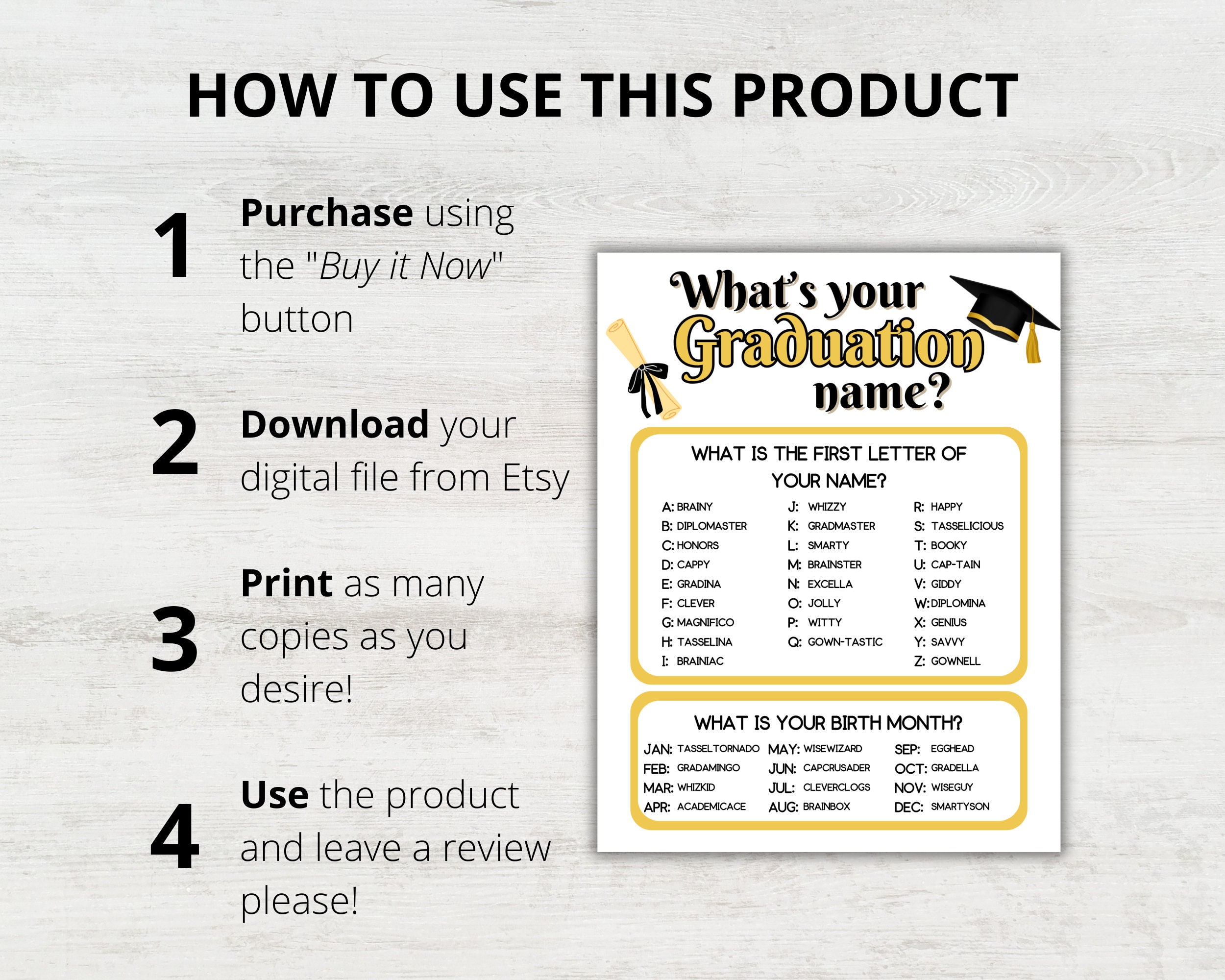 Graduation Name Game Printable, What's Your Graduation Name Game, Name ...