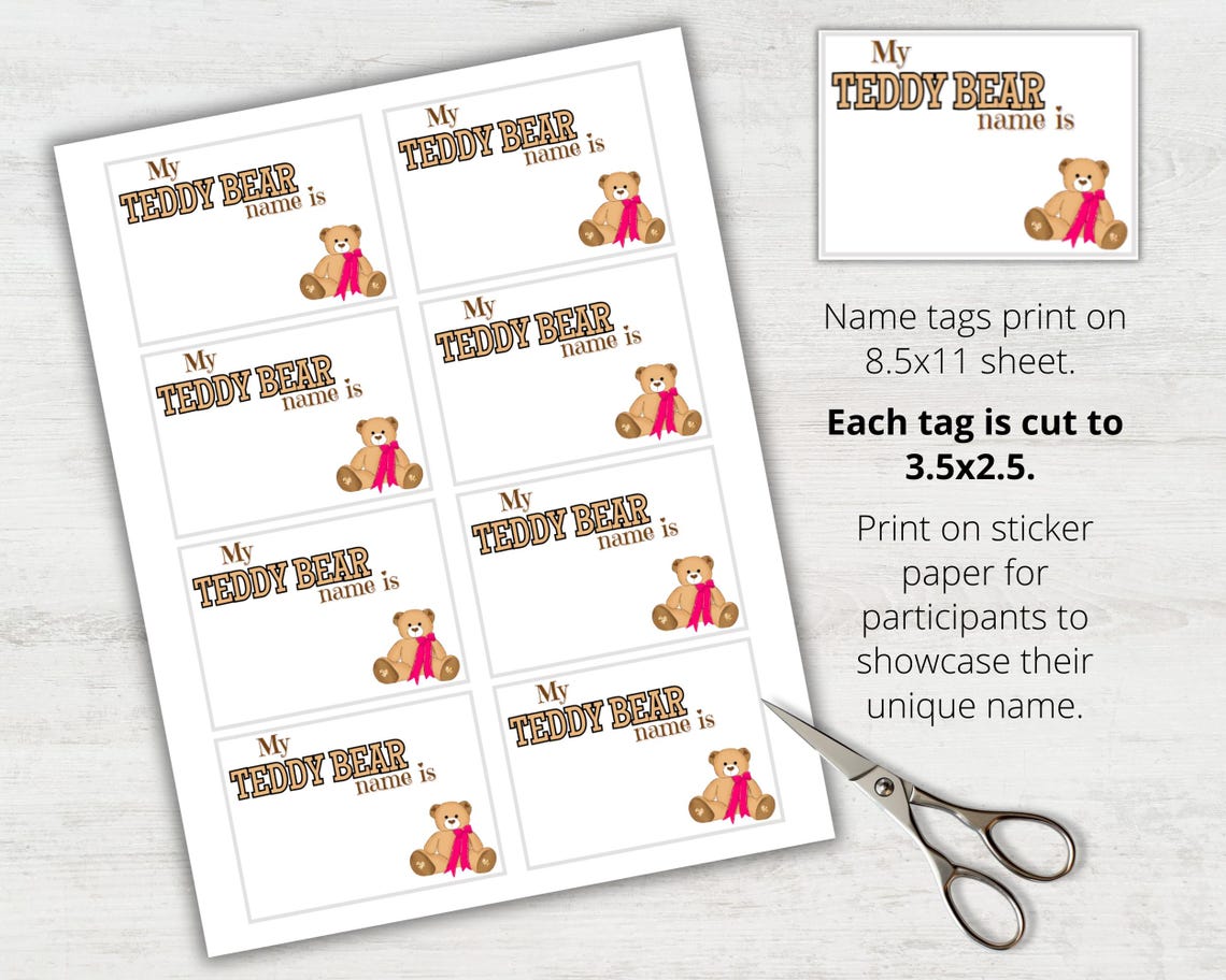 Teddy Bear Name Game Printable, What's Your Teddy Bear Name Game, Name ...