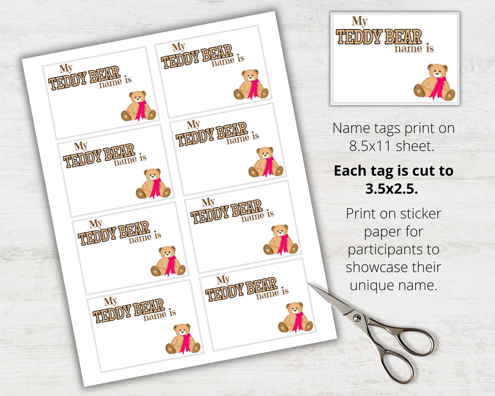 Teddy Bear Name Game Printable, What's Your Teddy Bear Name Game, Name ...