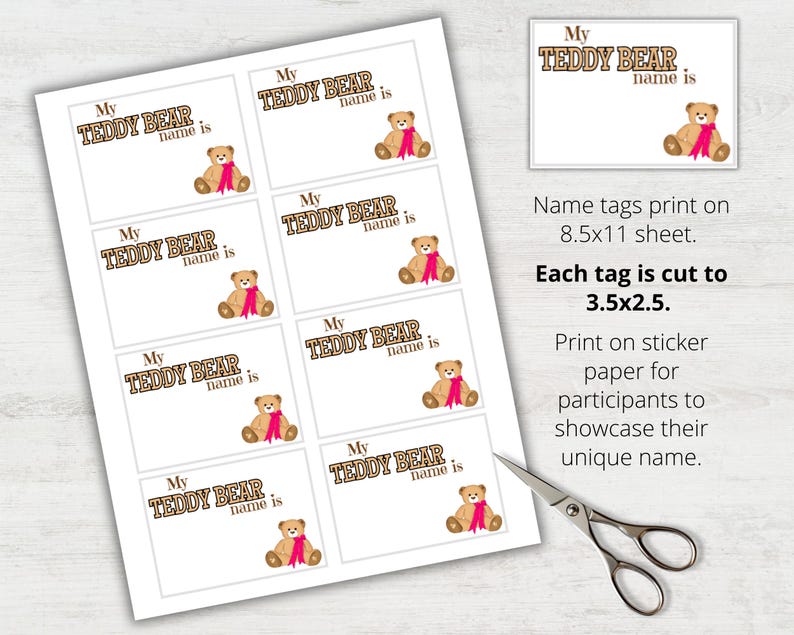 Teddy Bear Name Game Printable, What's Your Teddy Bear Name Game, Name ...