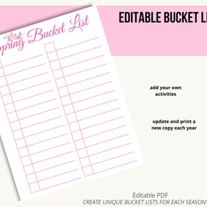Spring Bucket List Bundle, Printable Kids Activities, Family Bucket ...
