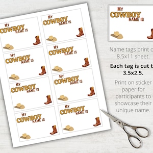 Cowboy Name Game Printable, What's Your Cowboy Name Game, Name ...