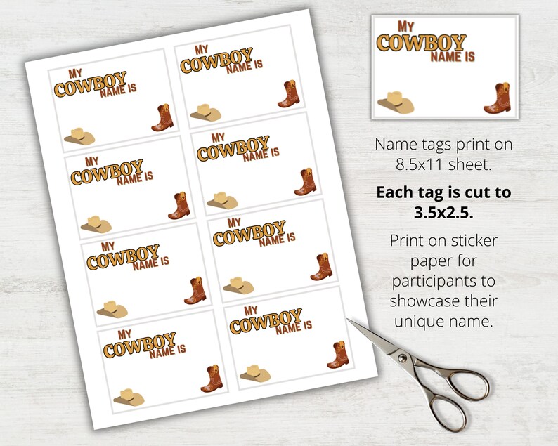 Cowboy Name Game Printable, What's Your Cowboy Name Game, Name ...