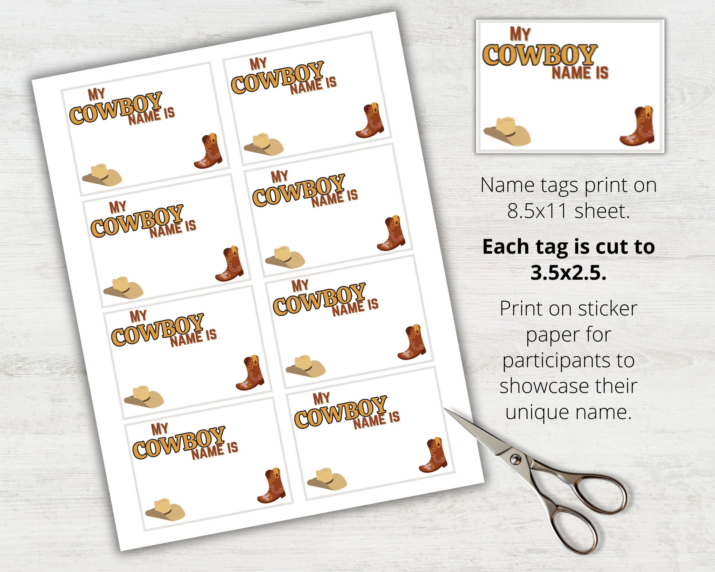 Cowboy Name Game Printable, What's Your Cowboy Name Game, Name ...