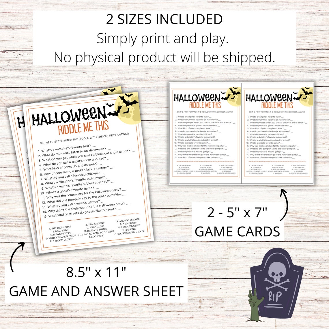 Halloween Riddle Me This Game, Halloween Riddles, Halloween Activities ...