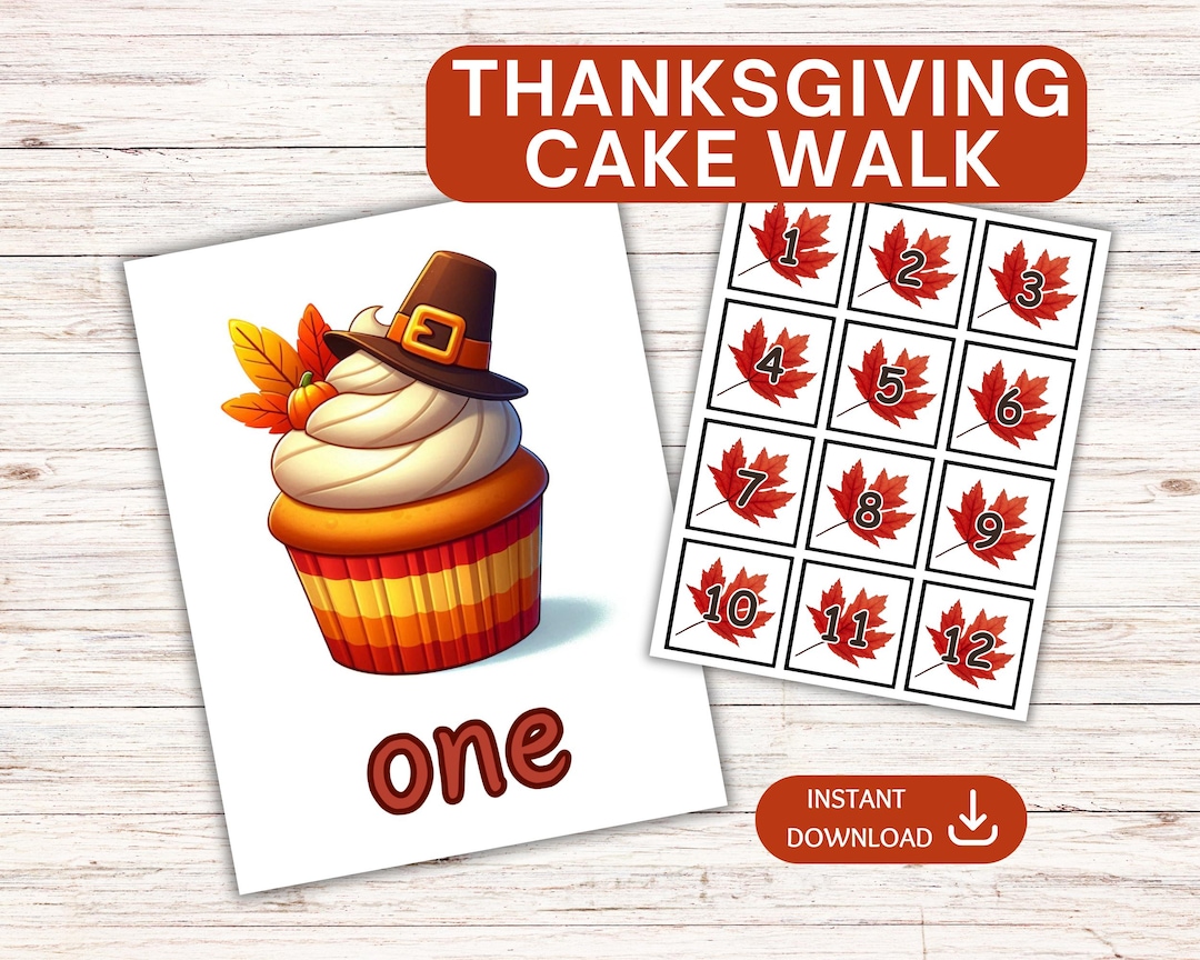 Thanksgiving Cake Walk Numbers, Cake Walk Game, Cake Walk Signs ...