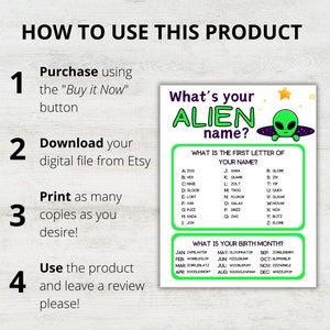 Alien Name Game Printable, What's Your Alien Name Game, Name Generator ...