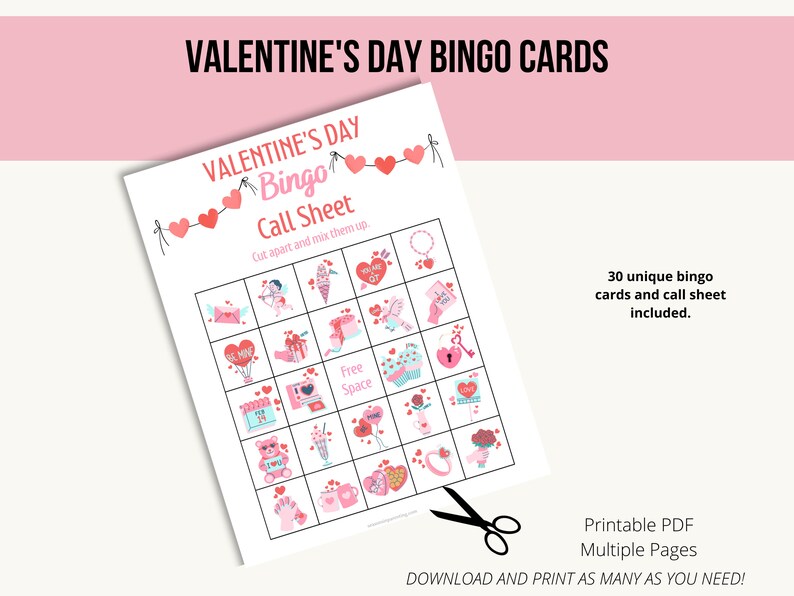 Printable Valentines Day Bingo Cards, Valentine Games Kids, Galentines ...