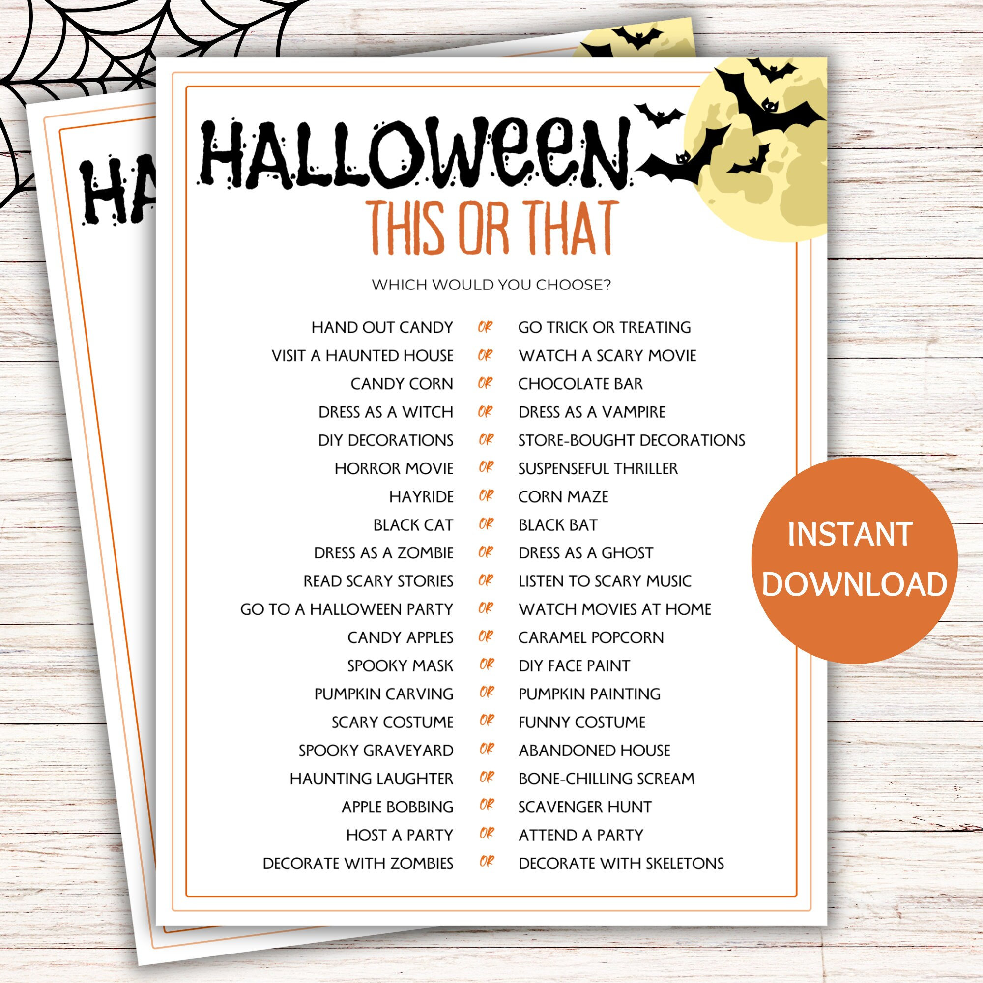 Halloween This or That Game, Would You Rather Game, Halloween ...