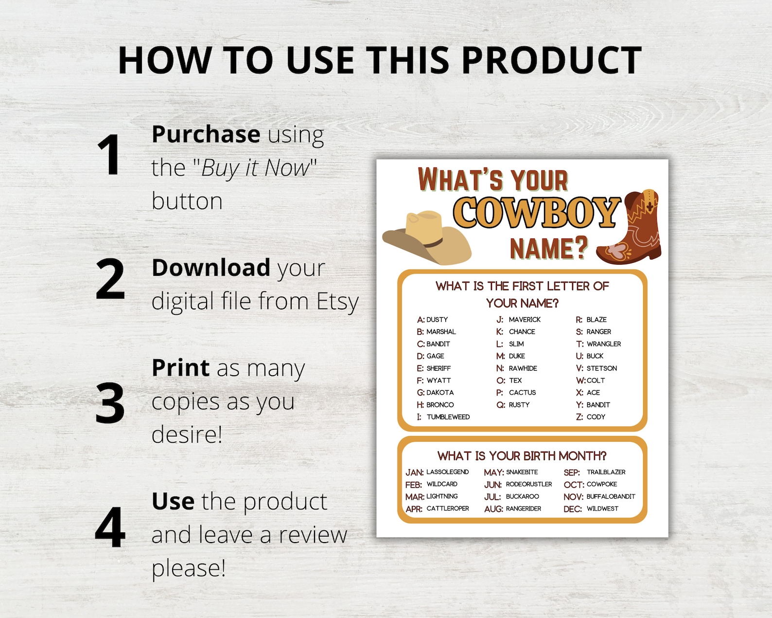 Cowboy Name Game Printable, What's Your Cowboy Name Game, Name ...