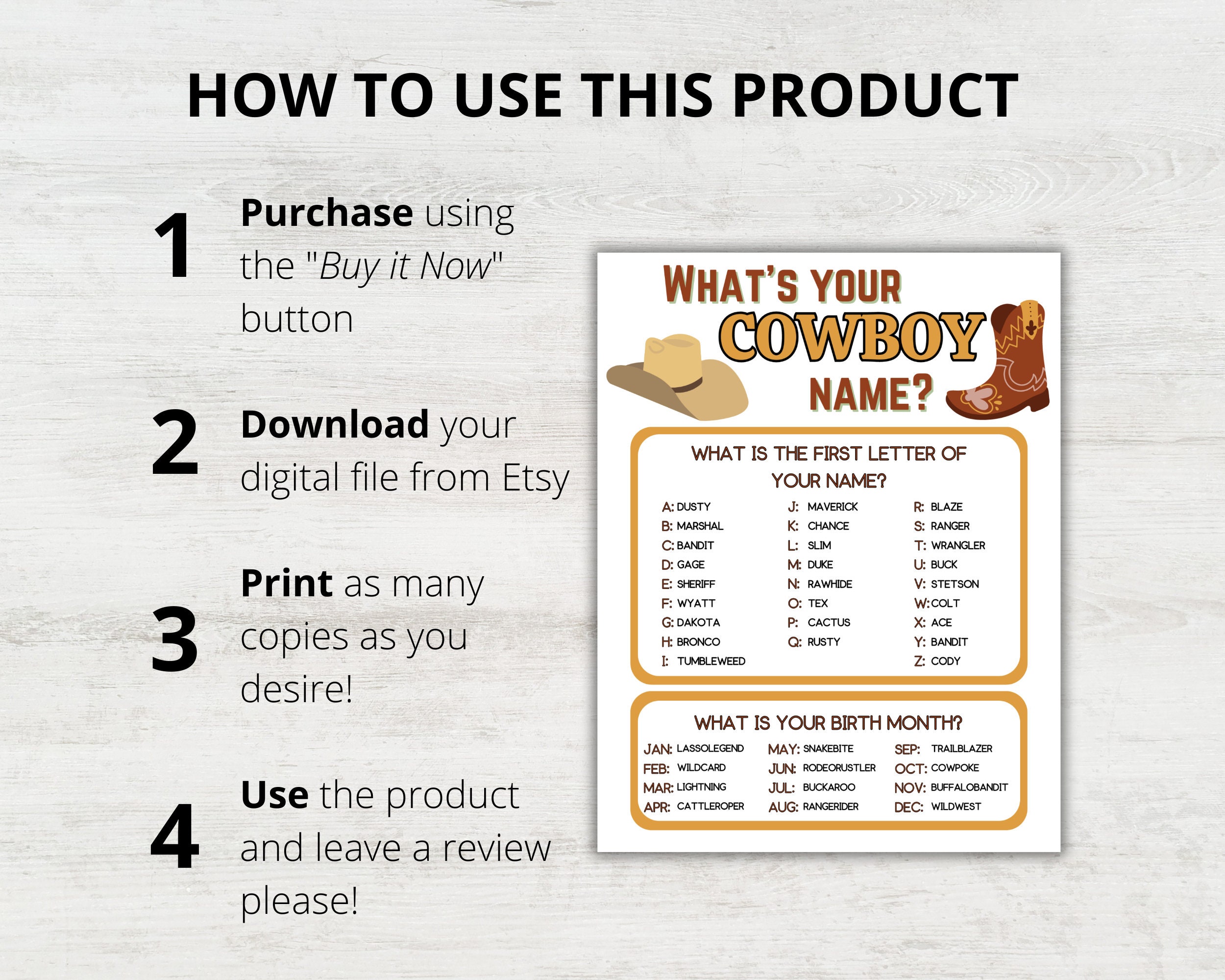 Cowboy Name Game Printable, What's Your Cowboy Name Game, Name ...
