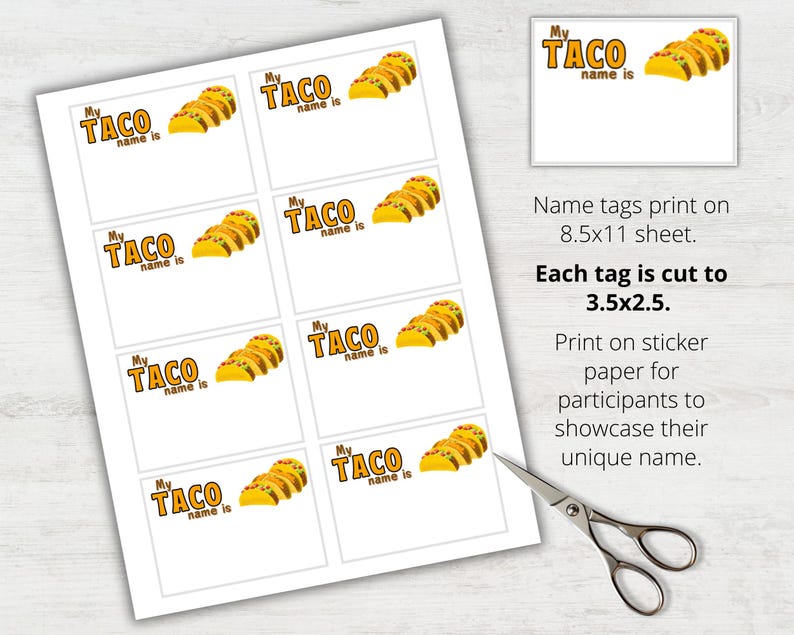 Taco Name Game Printable, What's Your Taco Name Game, Name Generator ...