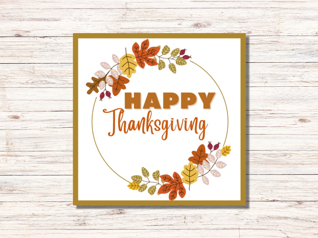 Happy Thanksgiving Cookie Tags, Printable Cookie Tag, Cookie Packaging ...