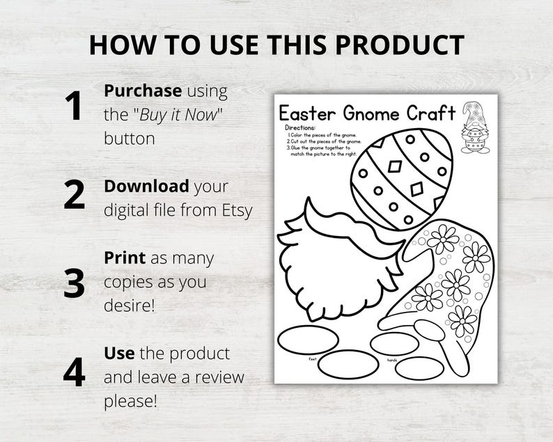 Easter Gnome Craft, Cut and Paste Craft, Gnome for Easter, Easter ...