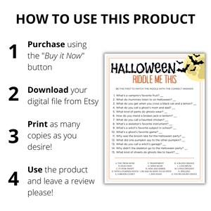 Halloween Riddle Me This Game, Halloween Riddles, Halloween Activities ...