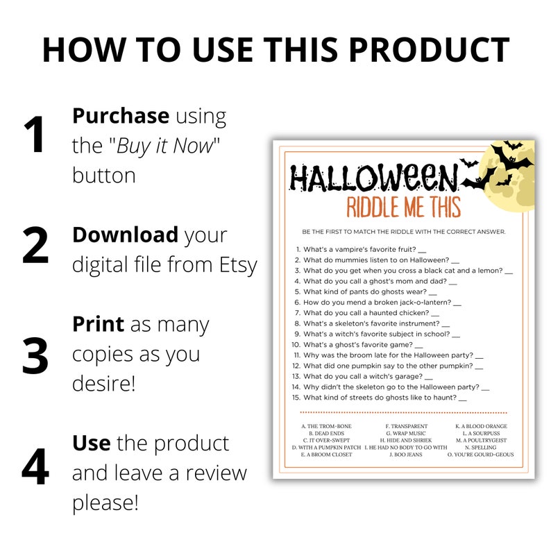 Halloween Riddle Me This Game, Halloween Riddles, Halloween Activities ...