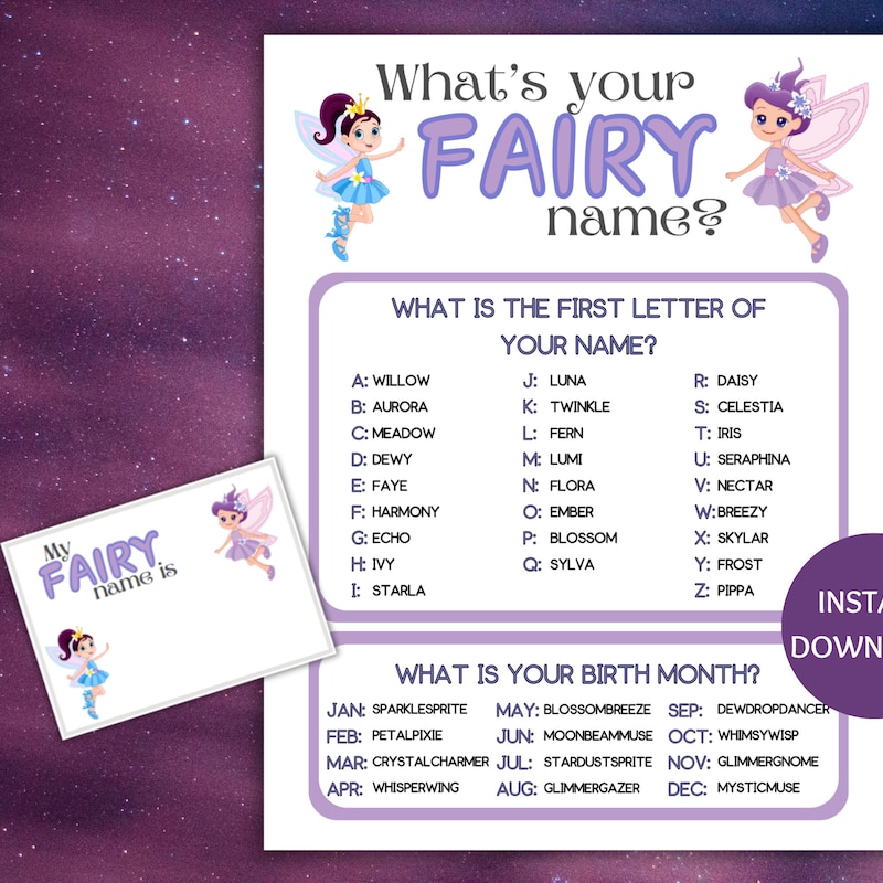Whats Your Fairy Name - Etsy