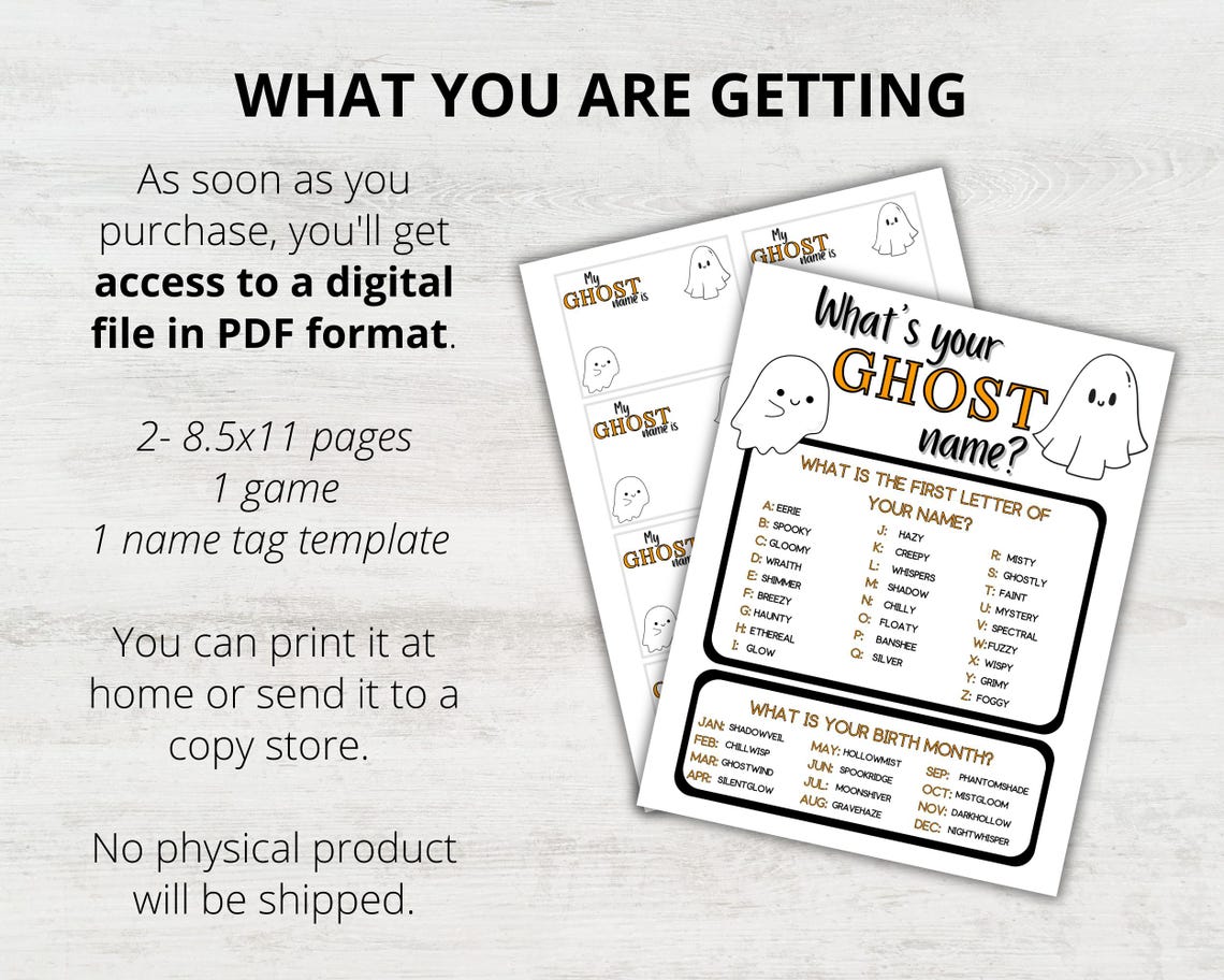 Ghost Name Game Printable, What's Your Ghost Name Game, Name Generator ...