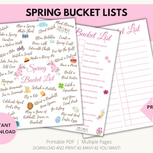 Spring Bucket List Bundle, Printable Kids Activities, Family Bucket ...