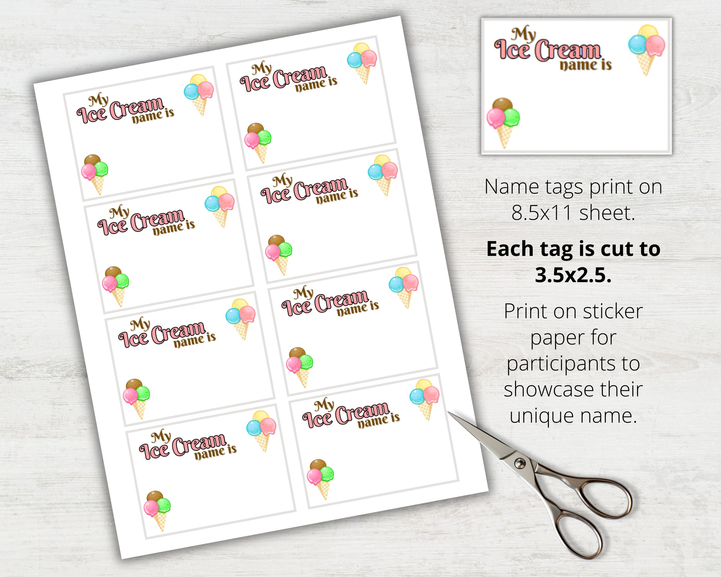 Ice Cream Name Game Printable, What's Your Ice Cream Name Game, Name ...