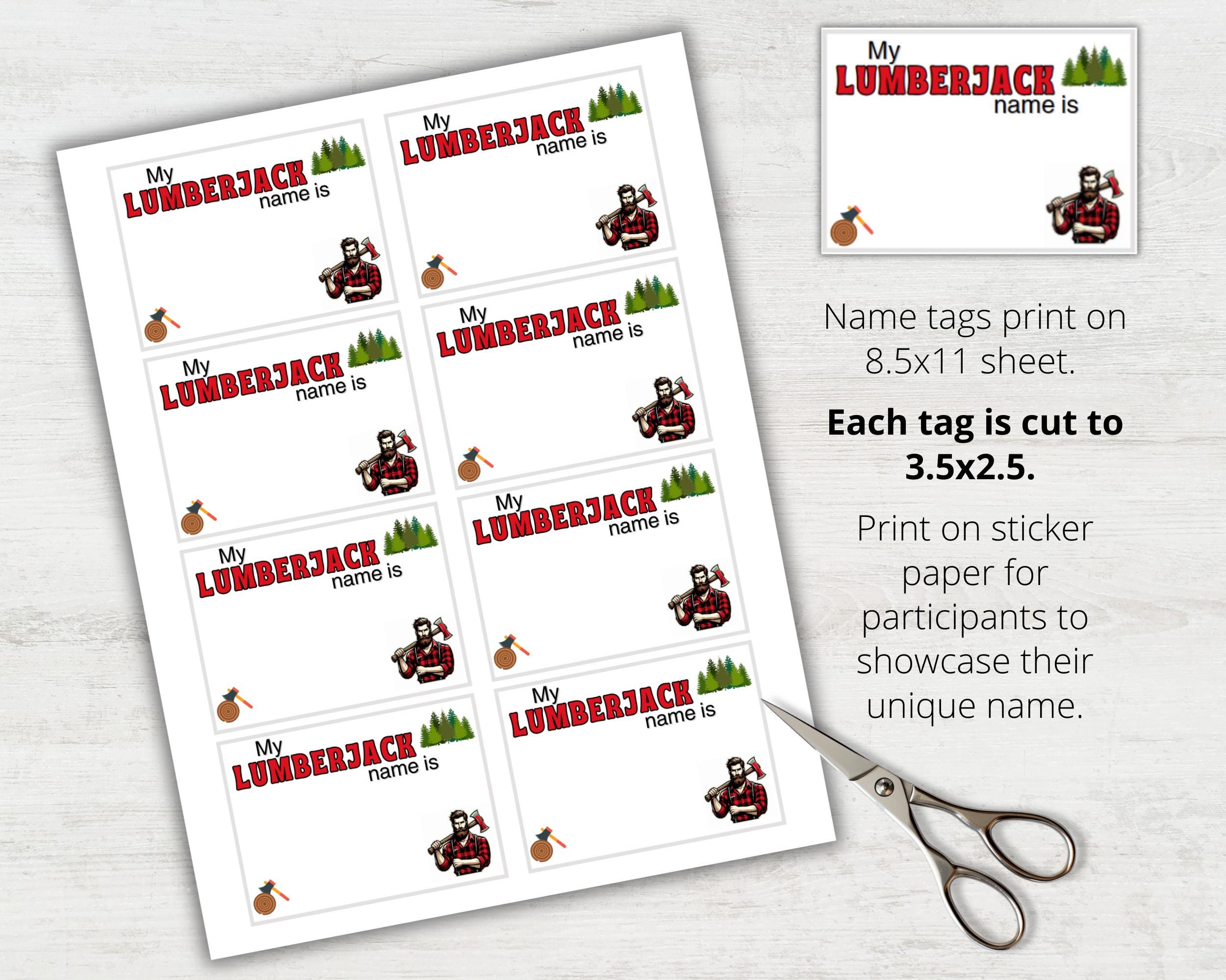Lumberjack Name Game Printable, What's Your Lumberjack Name Game, Name ...