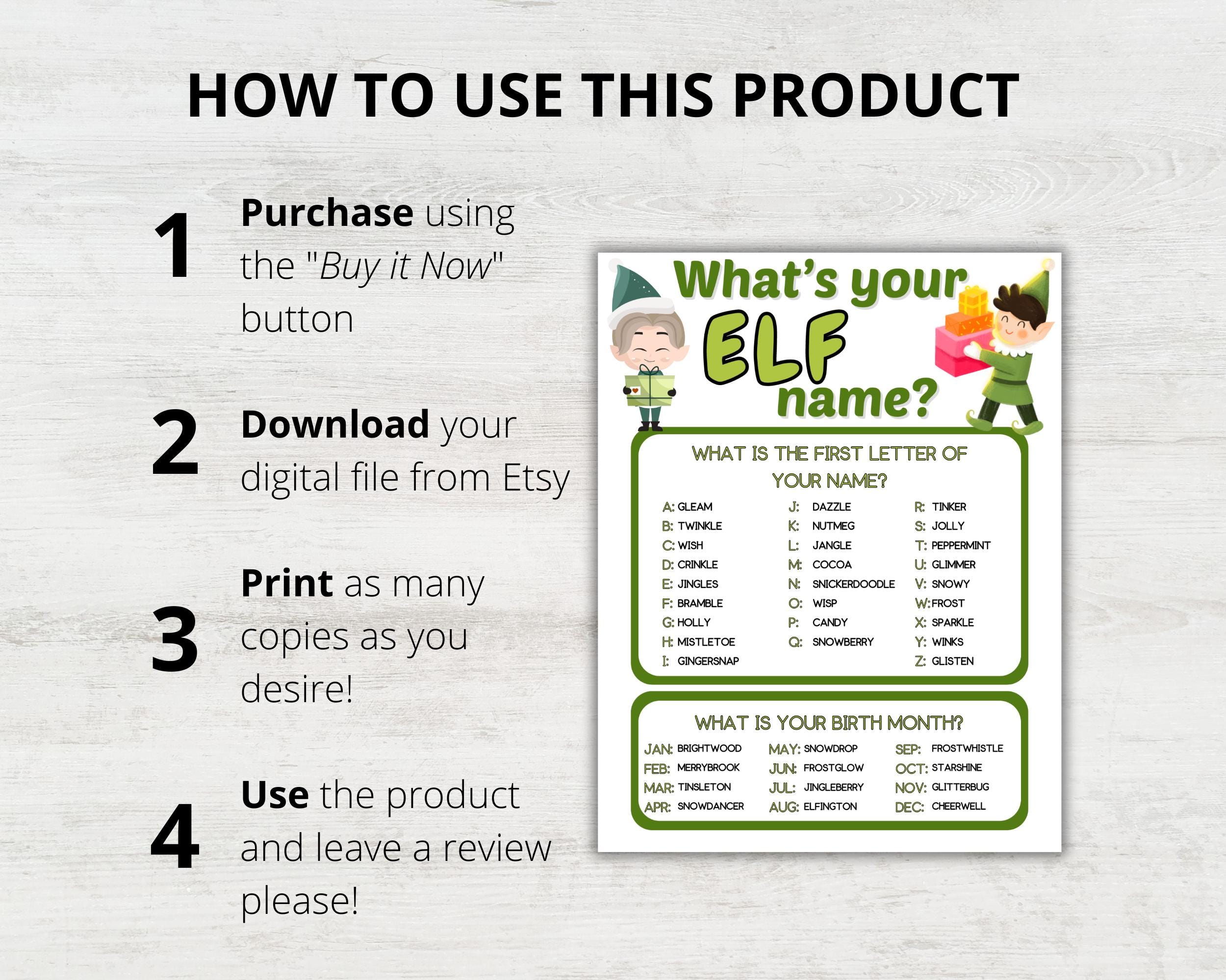 Elf Name Game Printable, What's Your Elf Name Game, Name Generator Game ...